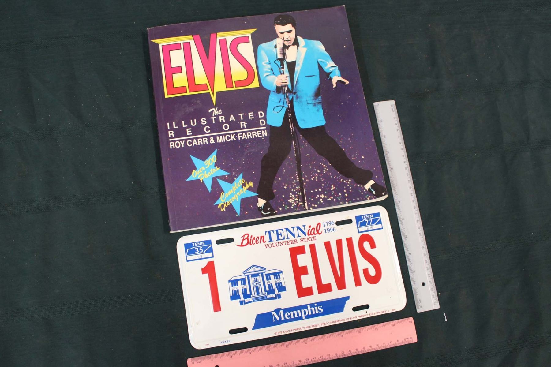Elvis License Plate & A Elvis 'The Illustrated Record'