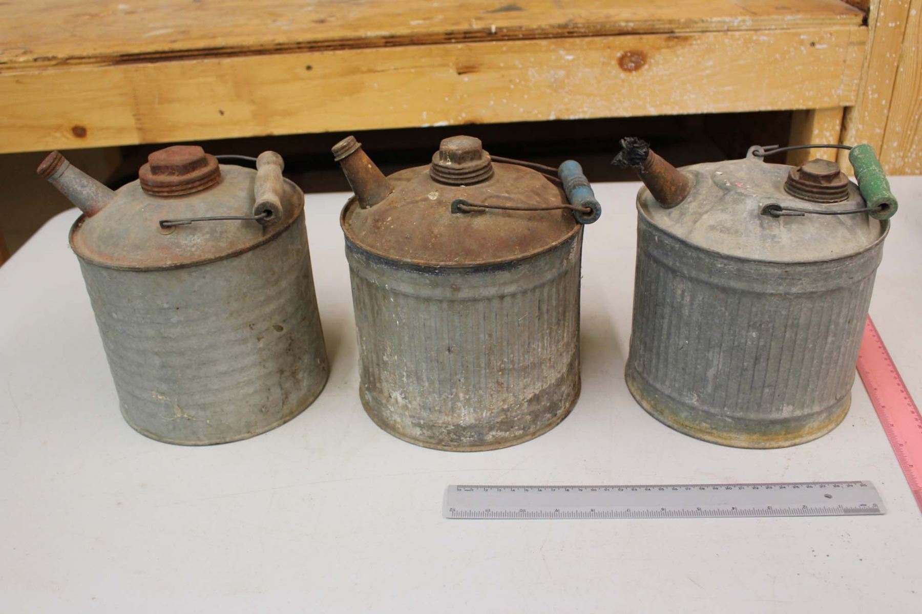 Lot of Vintage Gas Cans (3)