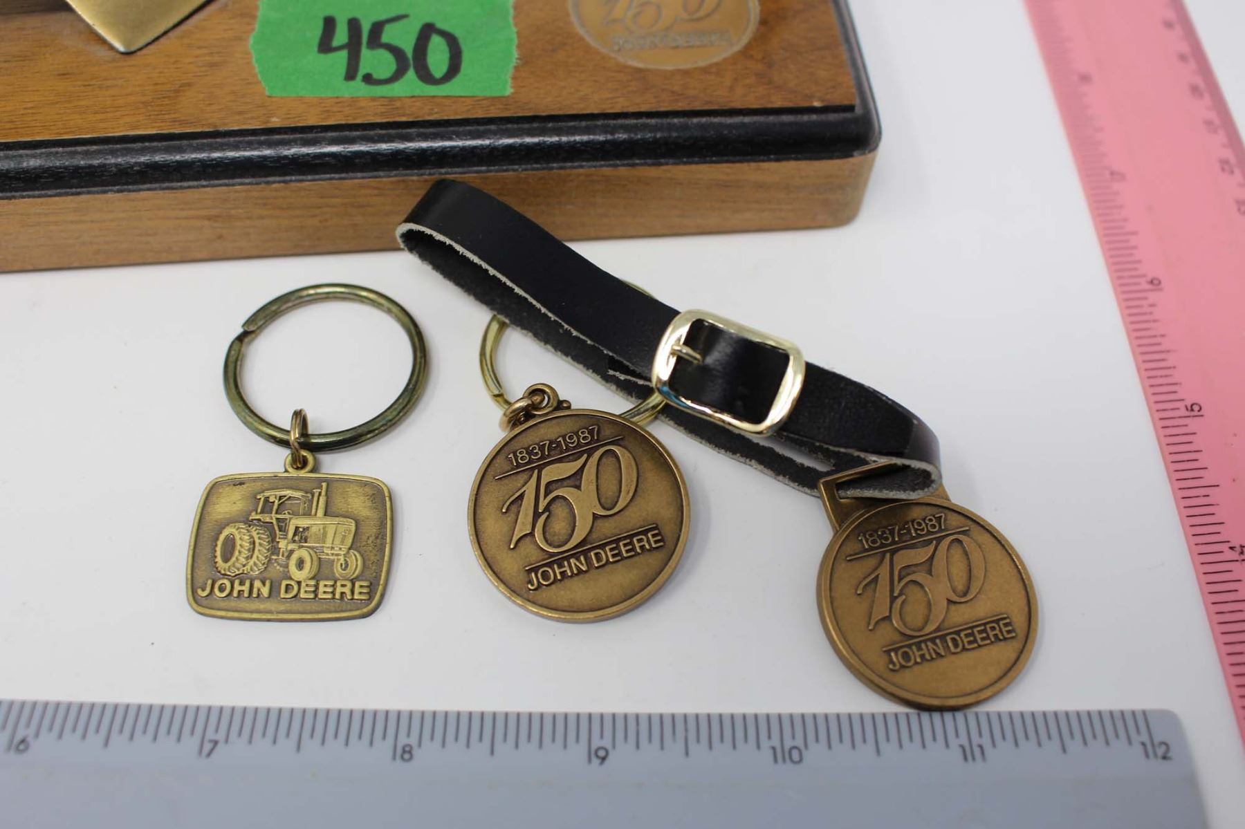 John Deere 150th Anniversary Single Furrow Plow Trophy w/150th Key Chains