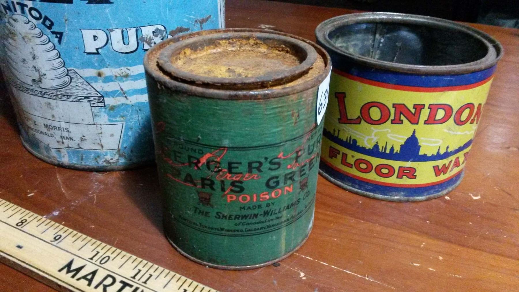 Vintage Tins (3)(Pure Canadian Honey, The Sherwin Williams Berger's ...