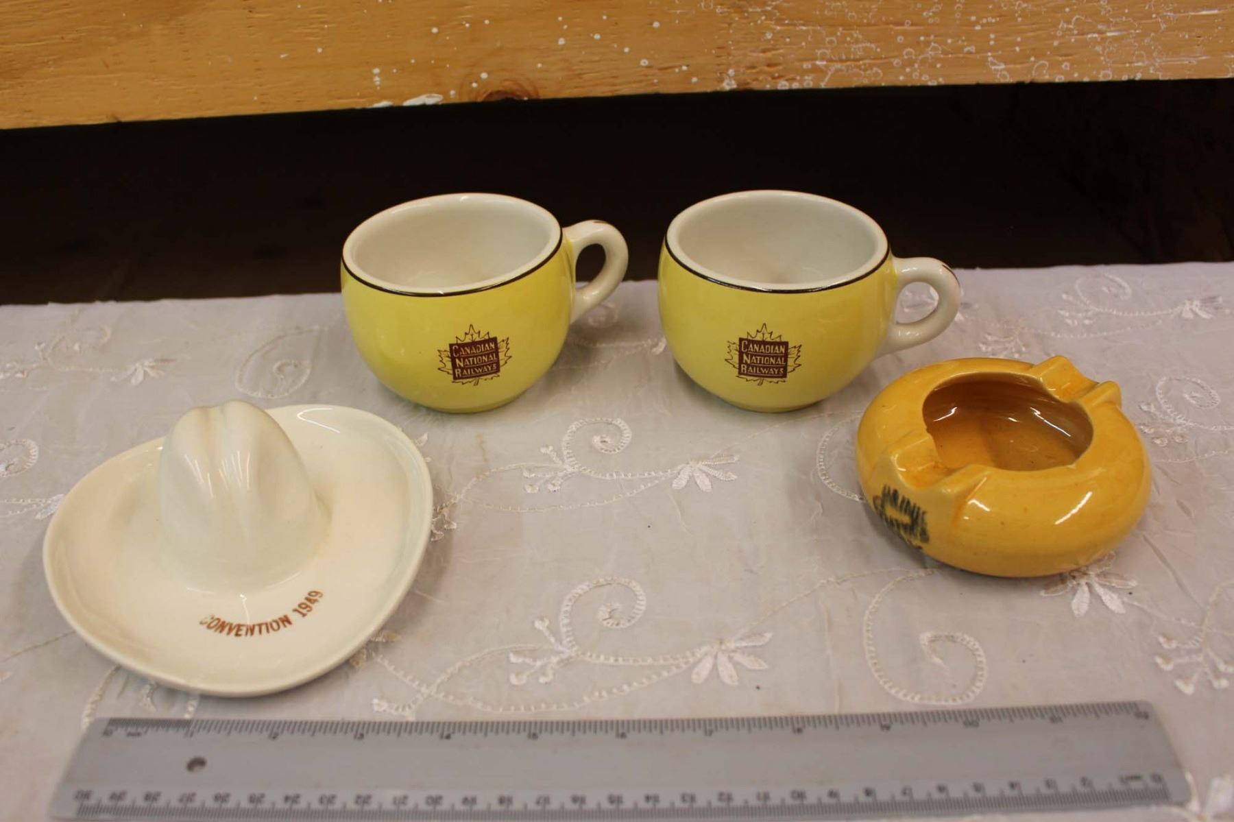 Vintage Canadian Railway Cups (2), Medalta Ashtray and 1949 Medalta ...