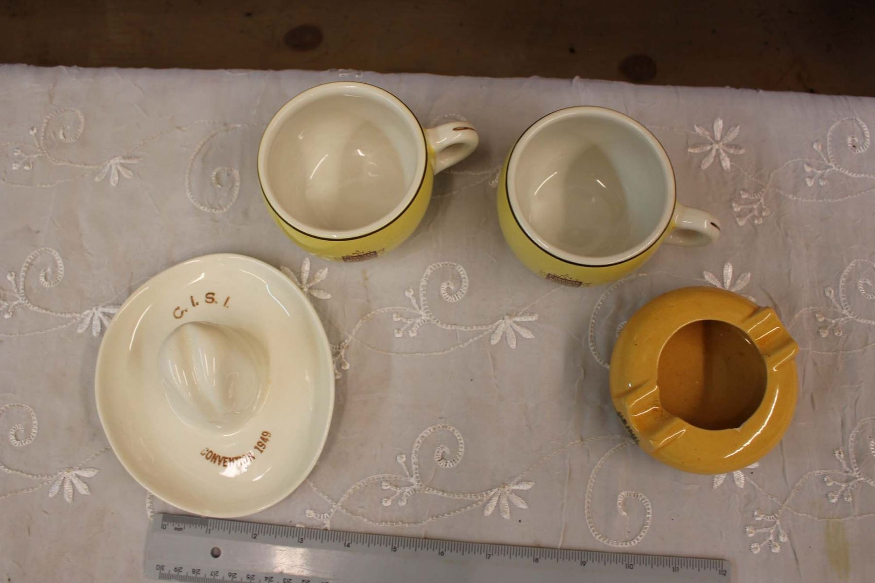 Vintage Canadian Railway Cups (2), Medalta Ashtray and 1949 Medalta ...