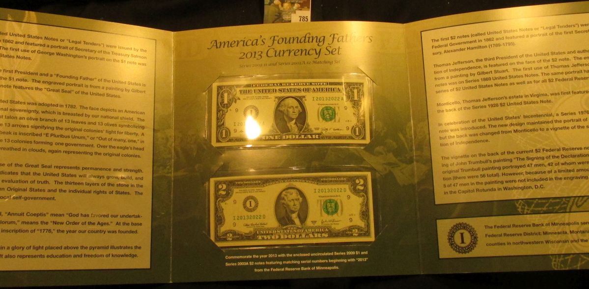 America’s Founding Fathers 2013 Currency Set, issued by the Department ...