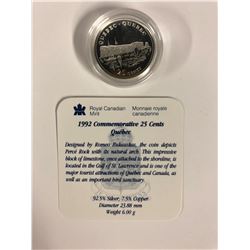 1992 COMMEMORATIVE 25 CENTS (QUEBEC)