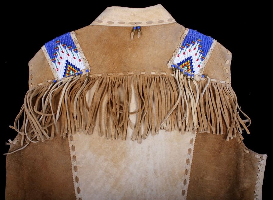 Native American Buckskin Beaded Vest, 20th Century