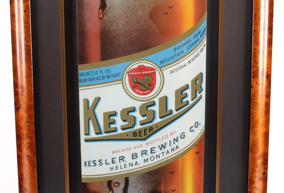 Original Kessler Beer Advertising Sign Montana