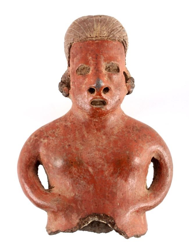 Pre-Columbian Mayan Pottery Figure circa 500 A.D.