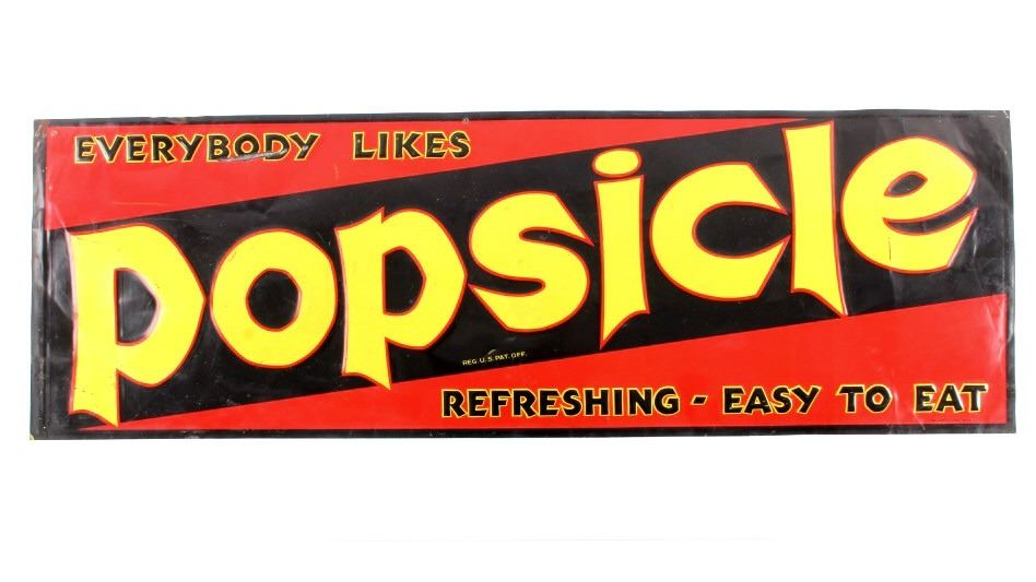 Original Popsicle Tin Advertising Sign
