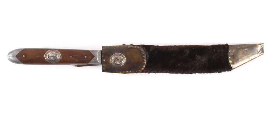 Antique Gamblers Inlaid Pewter Boot Knife