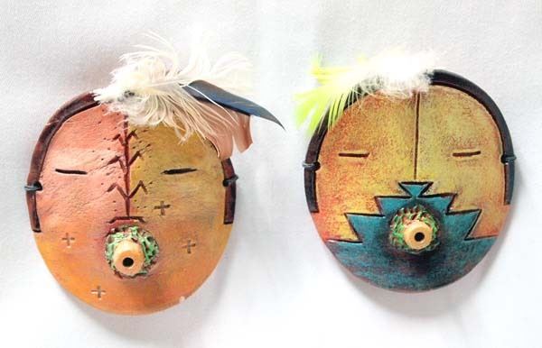Native American Navajo Pottery Masks by Alvin John