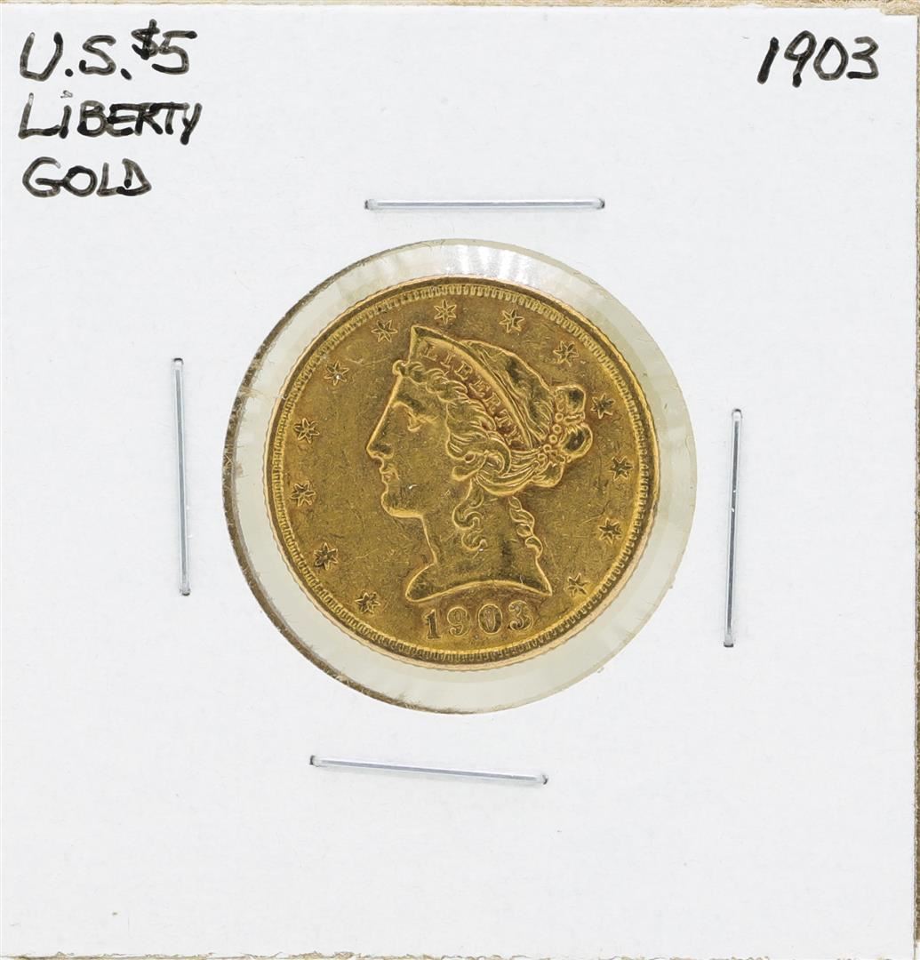 1903 $5 Liberty Head Half Eagle Gold Coin