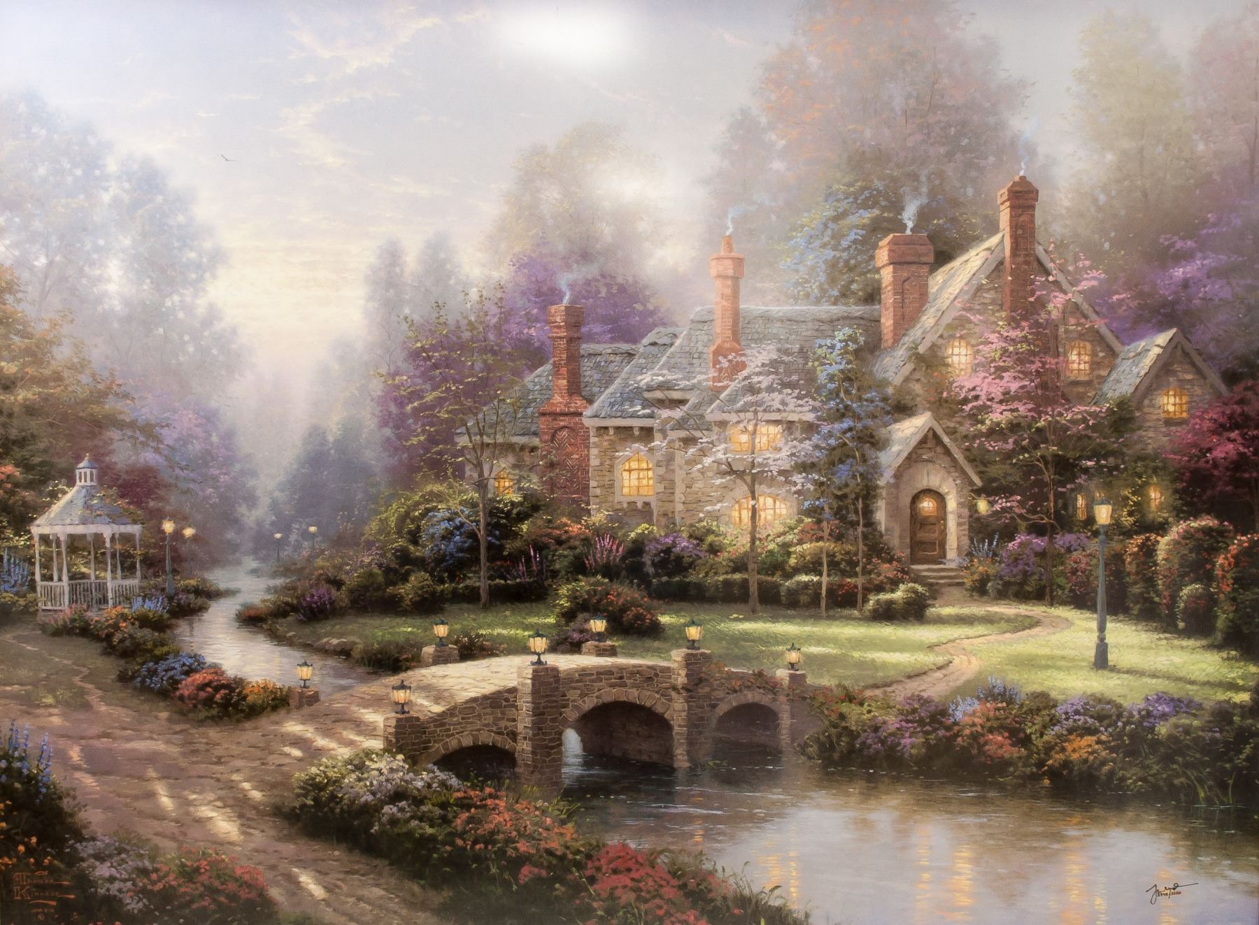 Thomas Kinkade American 1958-2012 Litho Print COA
