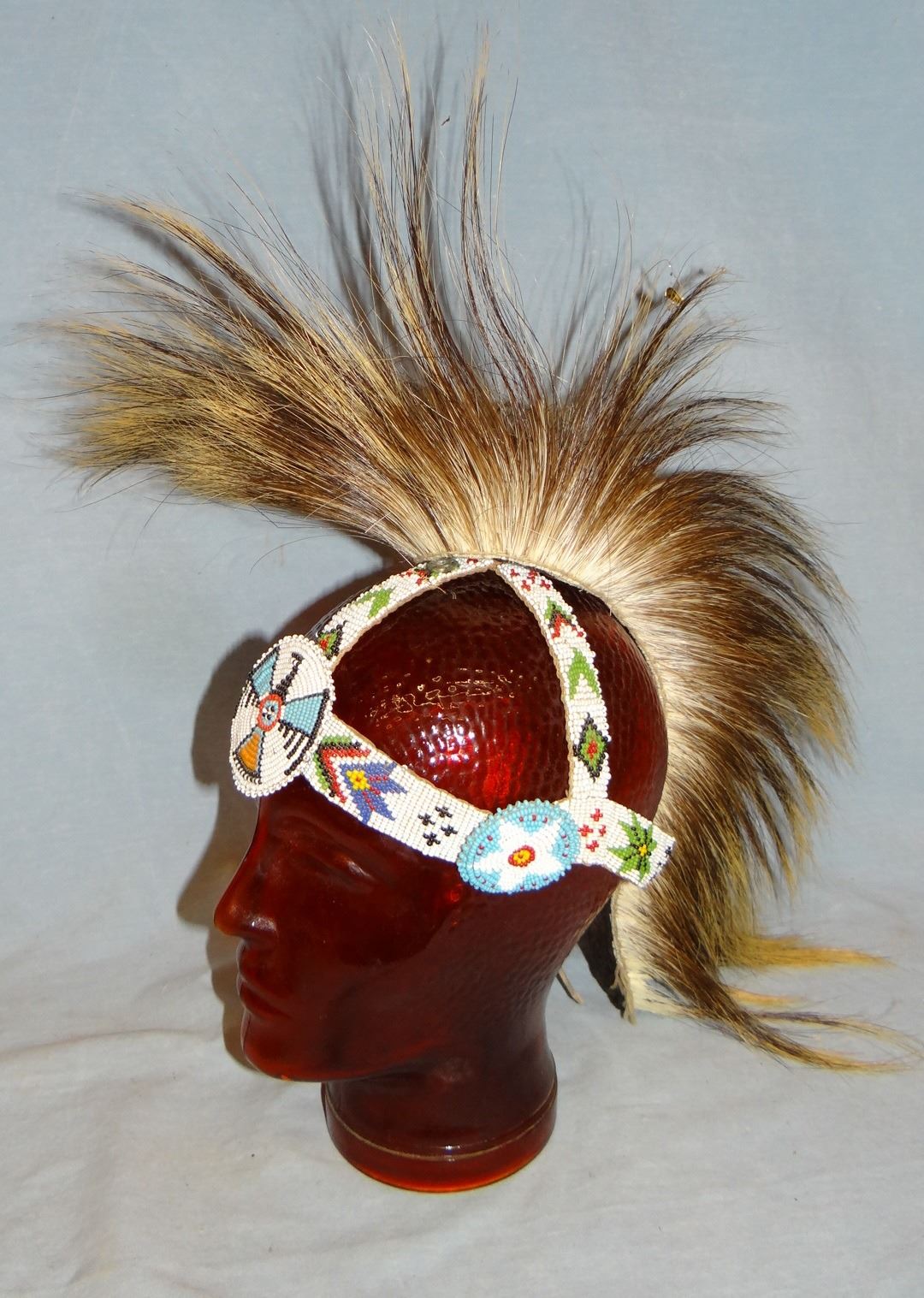 Sioux porcupine hair roach head dress
