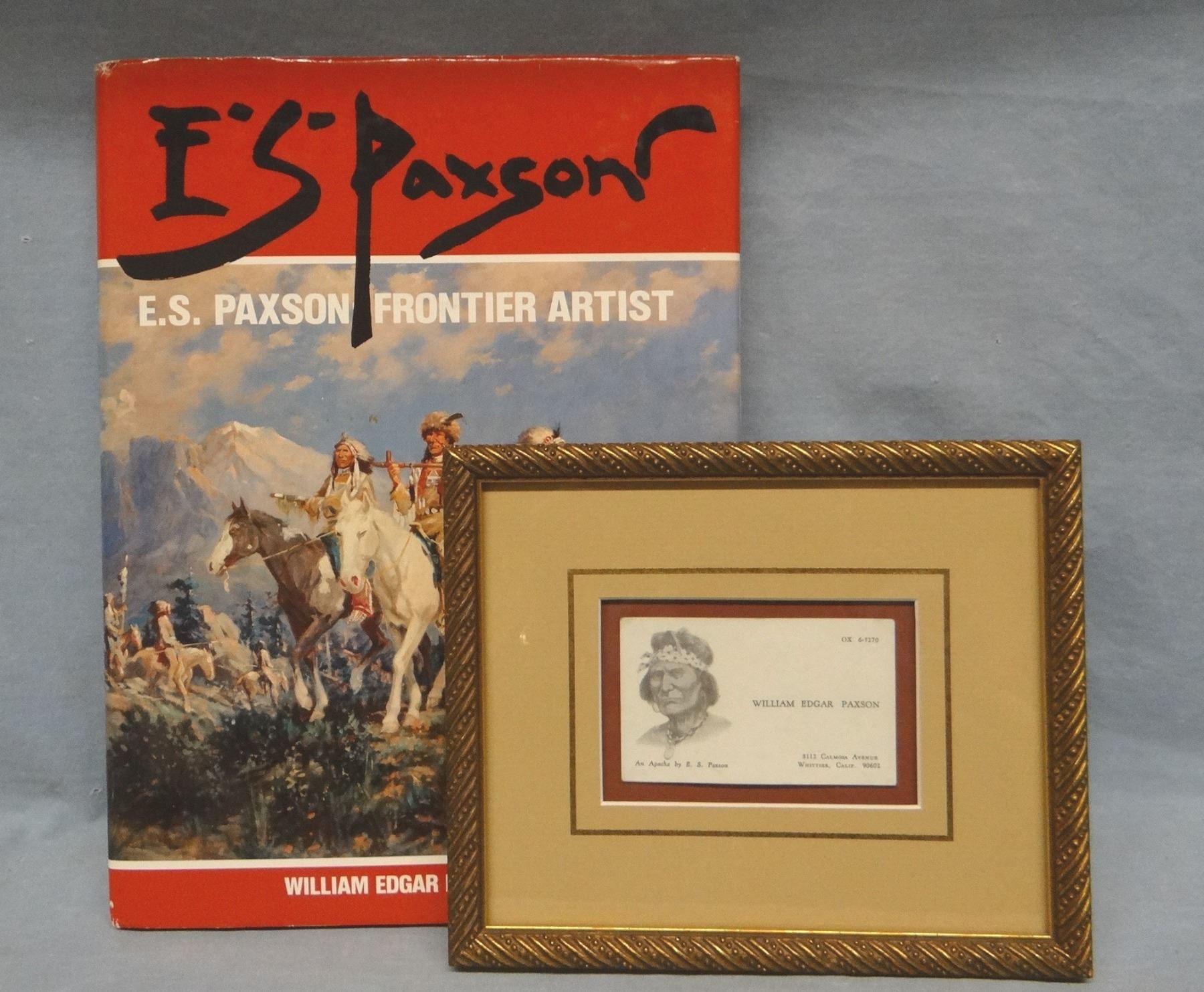 Paxson, E. S., book - with a William Edgar Paxson business card. est. 250