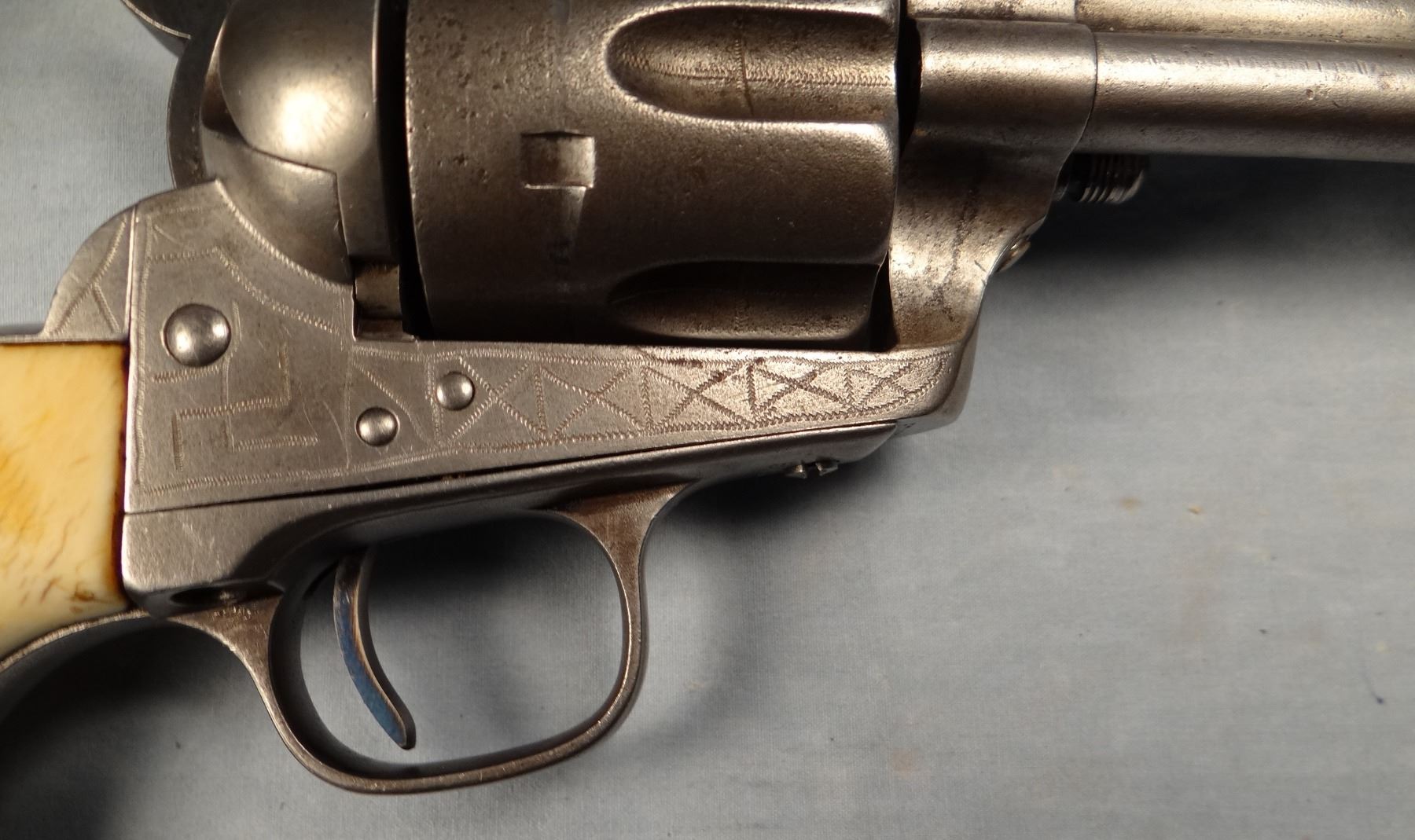 Colt SAA revolver, 1st Gen., 7 1/2" bbl, .44-40 cal., original ivory ...