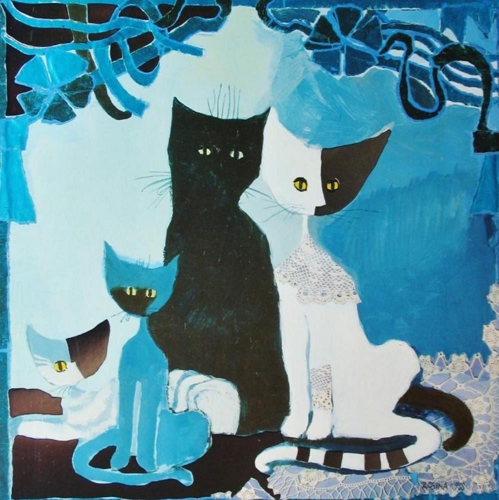 Rosina Wachtmeister Cats Kittens Modern Abstract Art