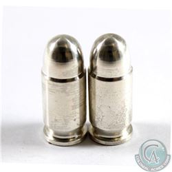 Pair of 1 oz. .999 Fine Silver Bullet .45 Caliber AC (TAX Exempt) 2pcs.