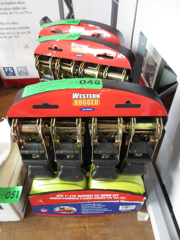 Western Rugged 4 Piece Ratchet Tie Down Set