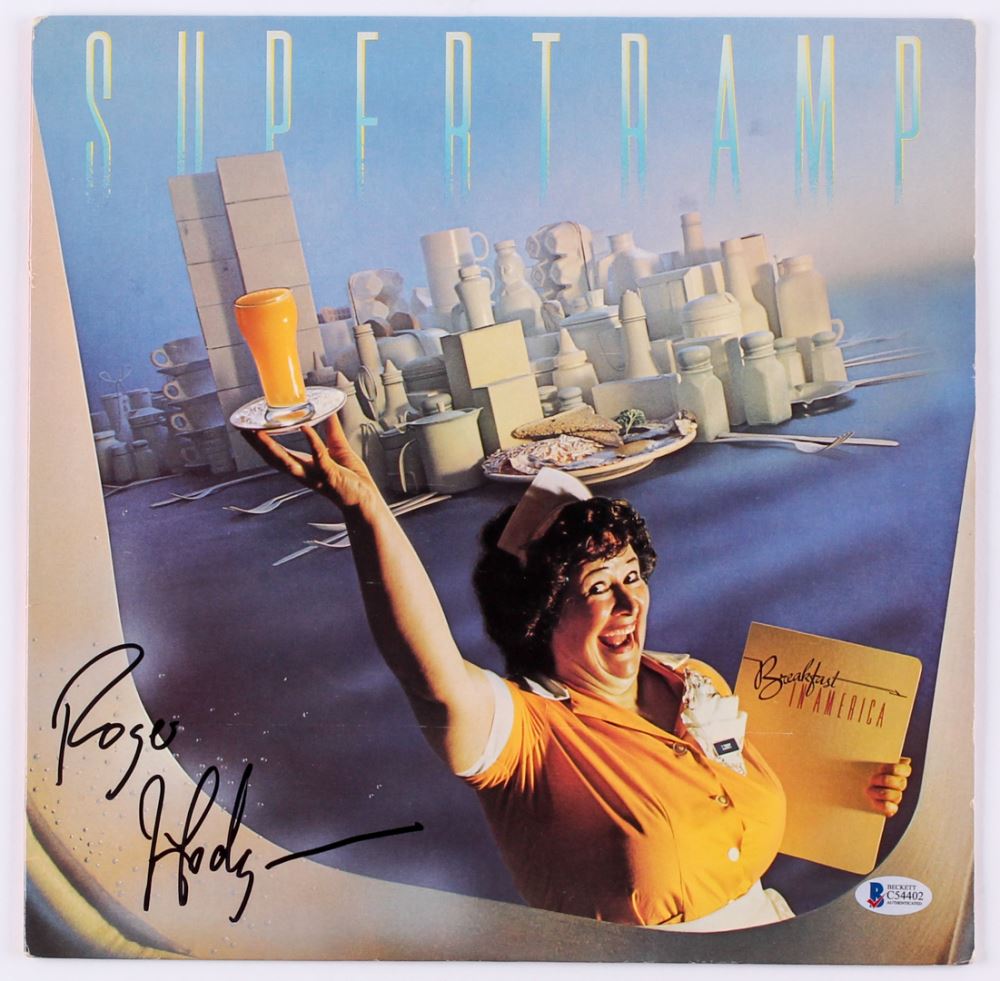 Roger Hodgson Signed Supertramp "Breakfast In America" Record Album Cover (Beckett COA)