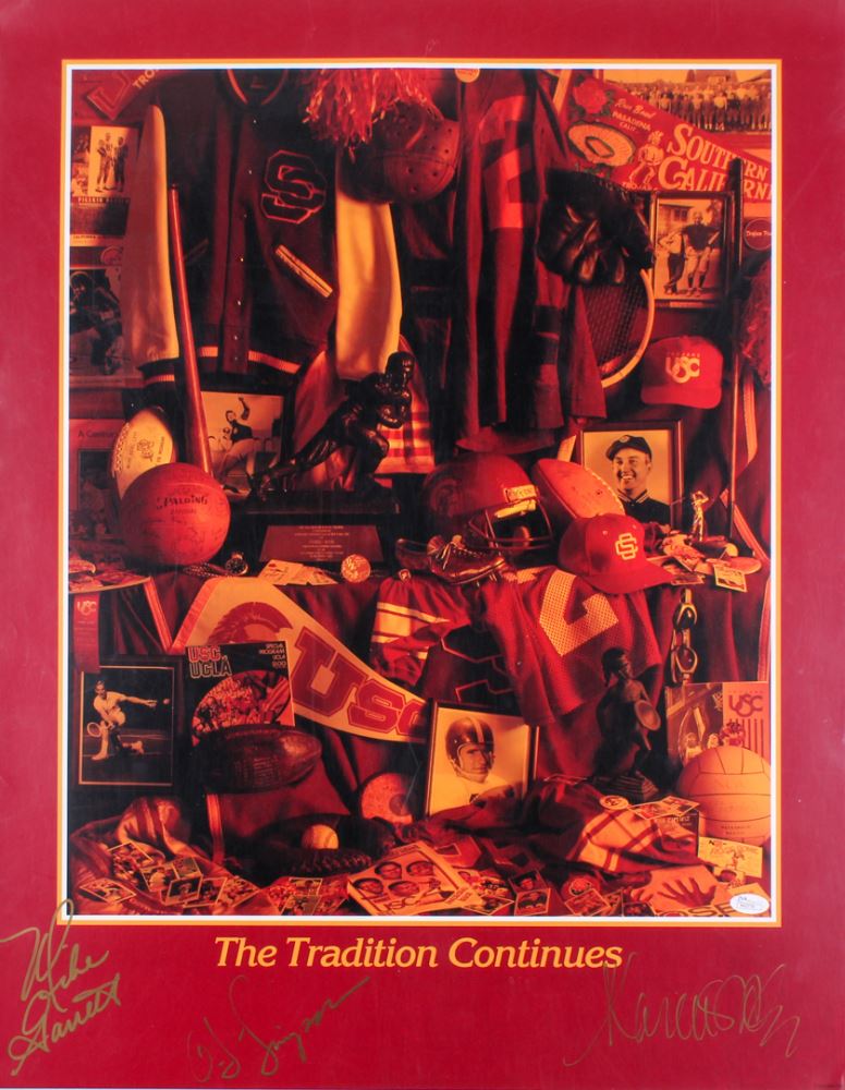Marcus Allen, Mike Garrett O. J. Simpson Signed USC Trojans "The ...