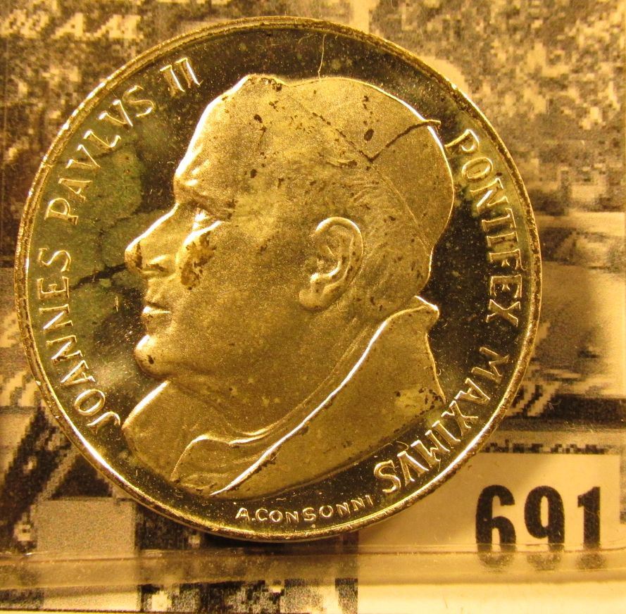 "Joannes Pavlvs II Pontifex Maximvs", Silver-colored, 35mm, BU.