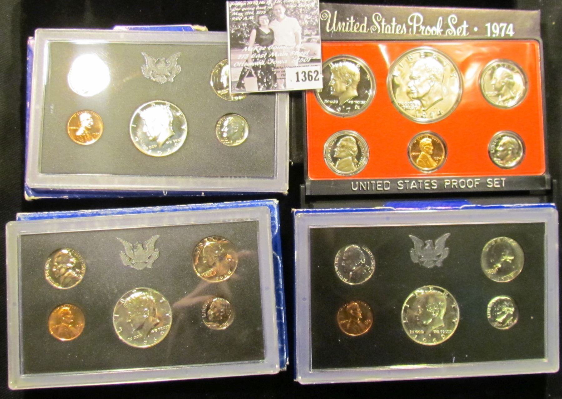 1362 . (3) 1969 S U.S. Silver Proof Sets & 1974 S U.S. Proof Set ...