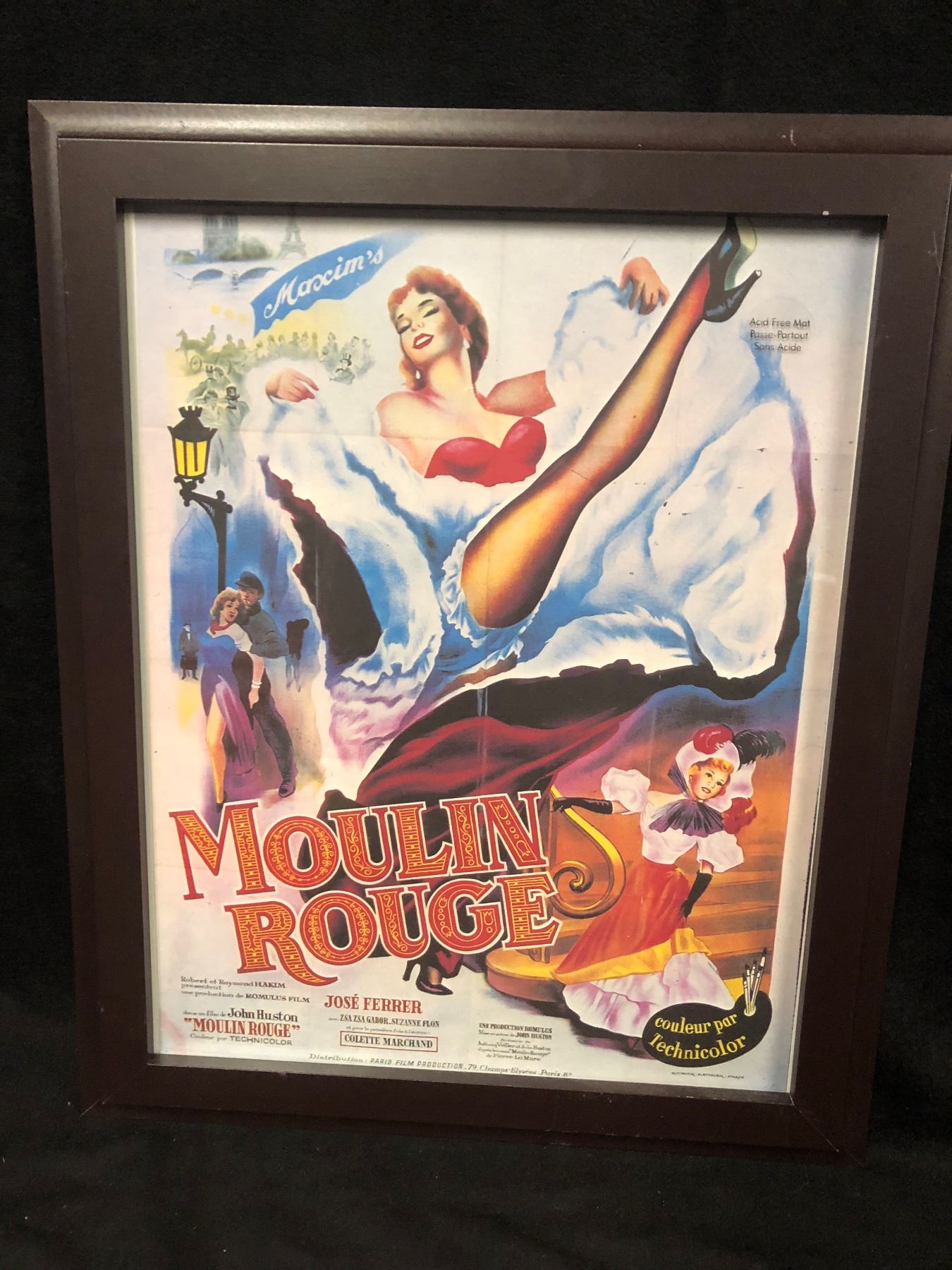 VINTAGE MOULIN ROUGE MOVIE POSTER 14" X 18" FRAMED