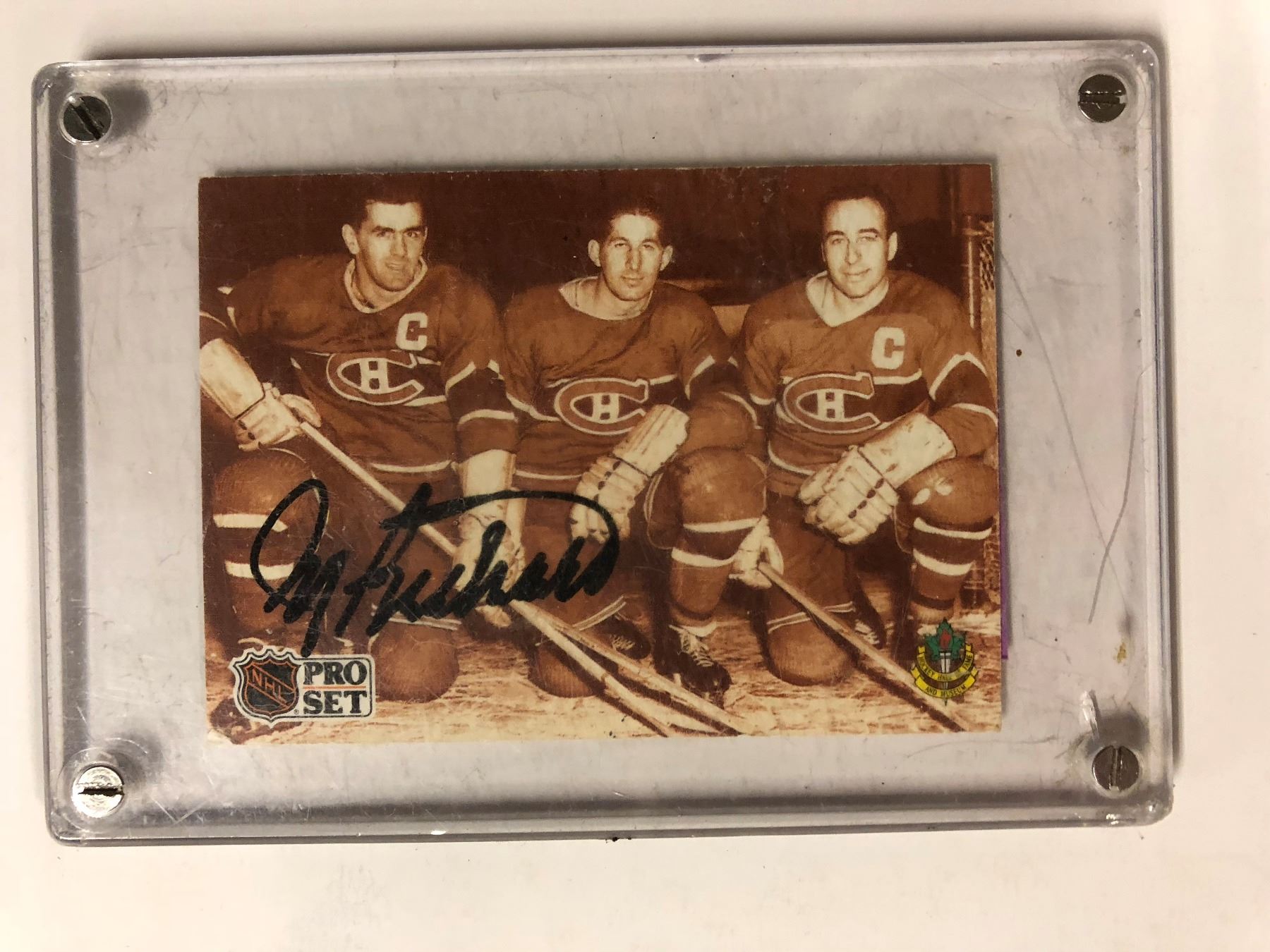 ROCKET RICHARD AUTOGRAPHED NHL PRO SET HOCKEY HALL OF FAME AND MUSEUM