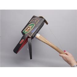 West Coast Native Carved Cedar riaven Clapper