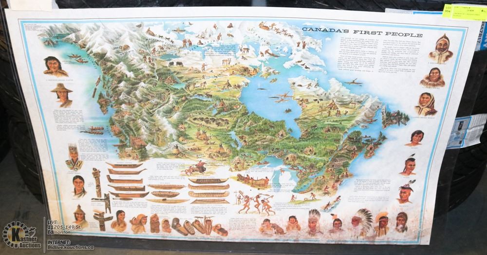 1964 MAP OF CANADA'S FIRST PEOPLES