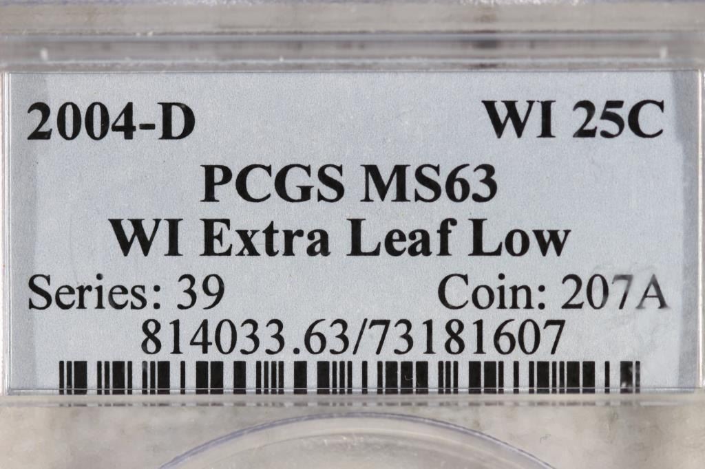 ERROR 2004-D WISCONSIN QUARTER EXTRA LEAF LOW