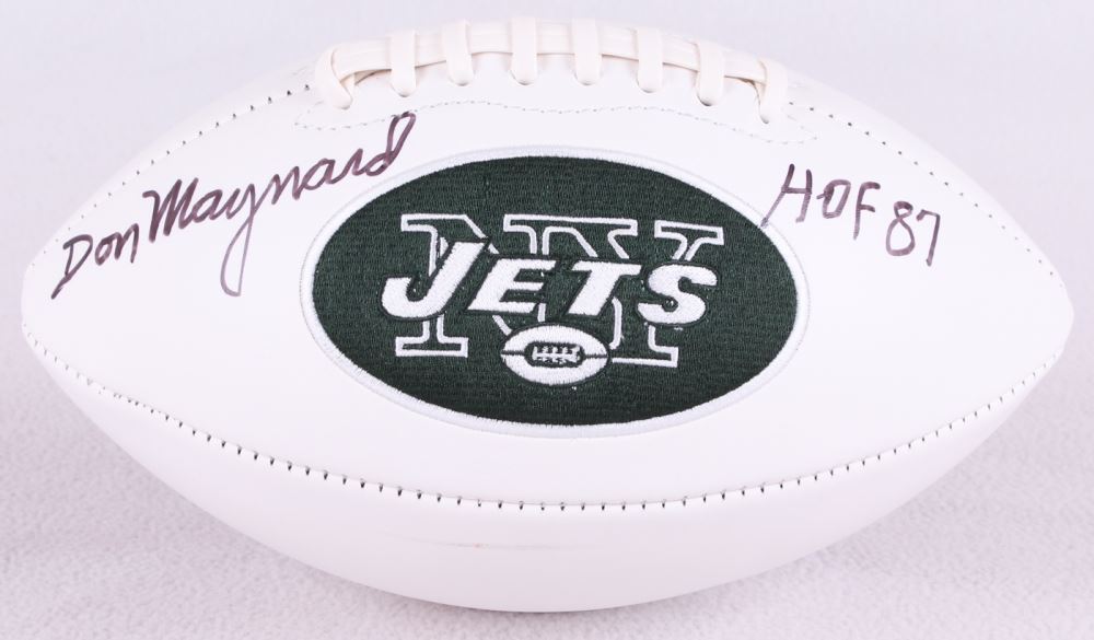 Don Maynard Signed Jets Logo Football Inscribed "HOF 87" (Radtke Hologram)