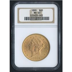 1899 $20 Liberty Head Double Eagle Gold Coin (NGC MS 63)