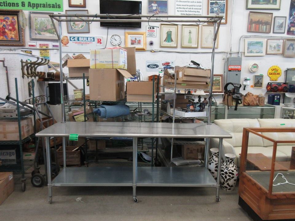 Large Commercial Stainless Steel Rolling Table