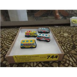 4 x 1960s Miniature Tin Lithograph Vans