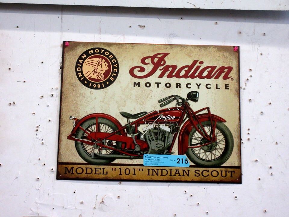 New Indian Motorcycle Tin Sign with Vintage Image