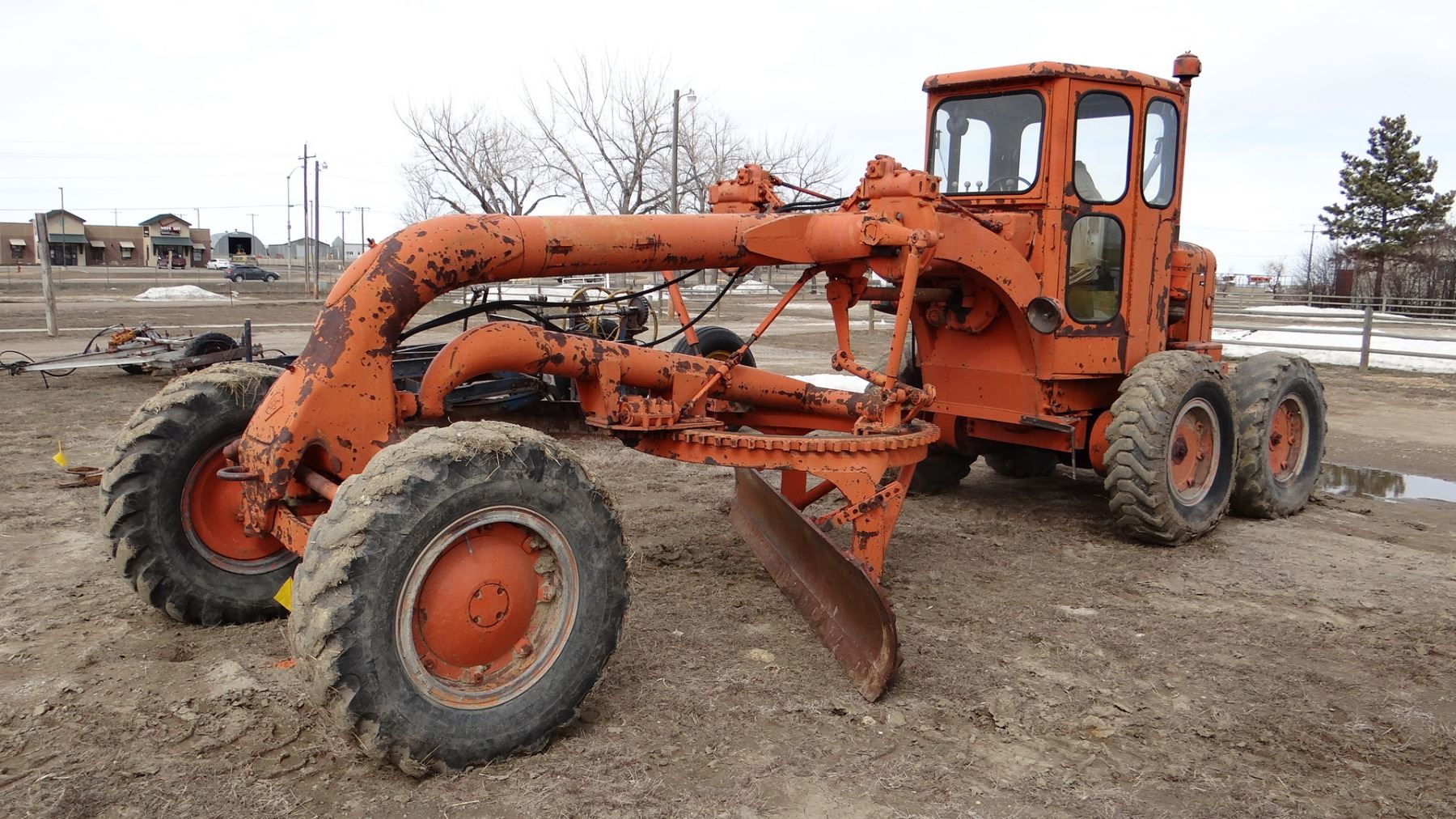 Allis-Chalmers road grader, 6-stick, 3 cyl. Detroit diesel, 12’ blade ...