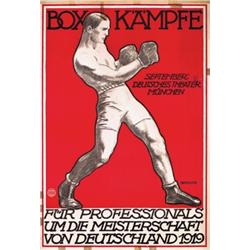313 ORIGINAL VINTAGE German BOXING Poster 1910s