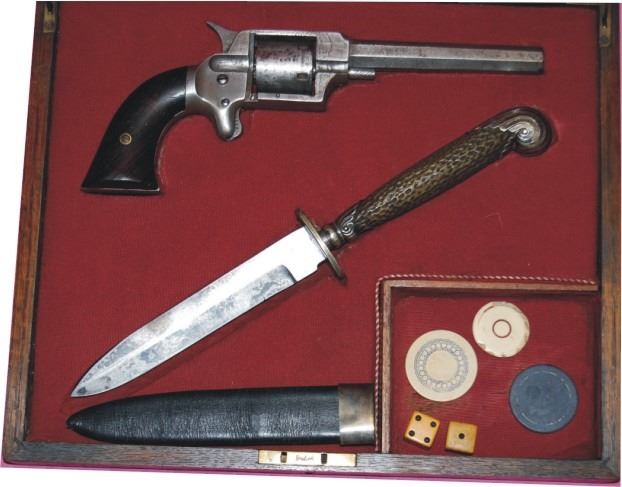 cased 1870's gambler's set, J P Lower #2148 .32 pistol