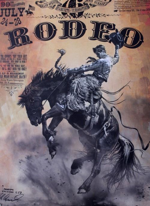 Deadwood South Dakota Rodeo Poster Bob Coronato