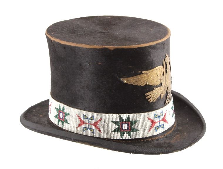 Sioux Native American Indian Beaded Top Hat
