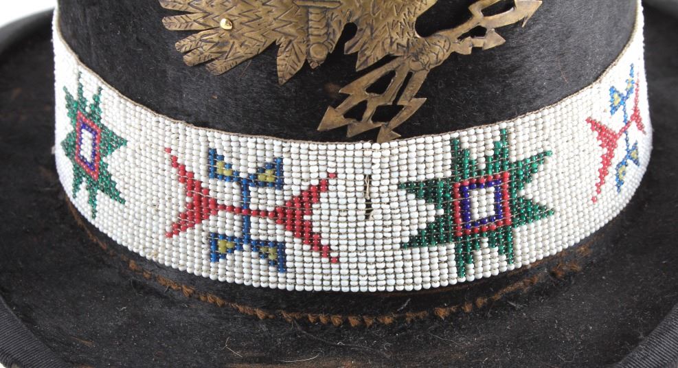 Sioux Native American Indian Beaded Top Hat