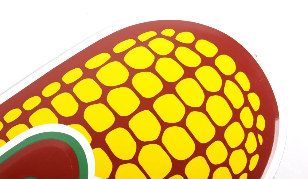 Dekalb Seed Flying Corn Cob Tin Advertising Sign