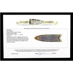 Smoky Agate Midland Projectile Point w/ COA