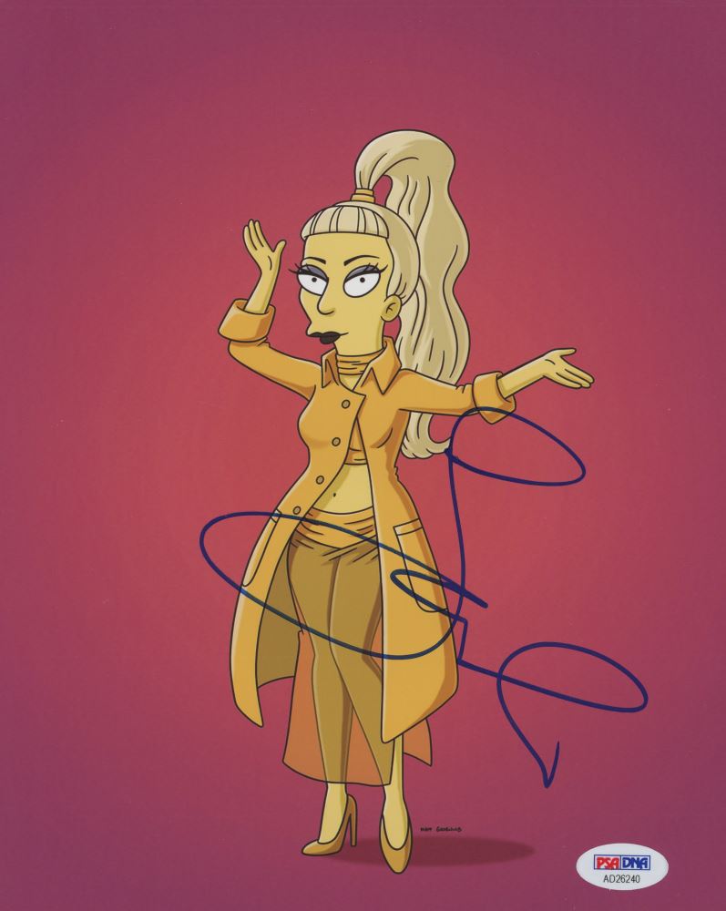 Lady Gaga Signed "The Simpsons" 8x10 Photo (PSA COA)
