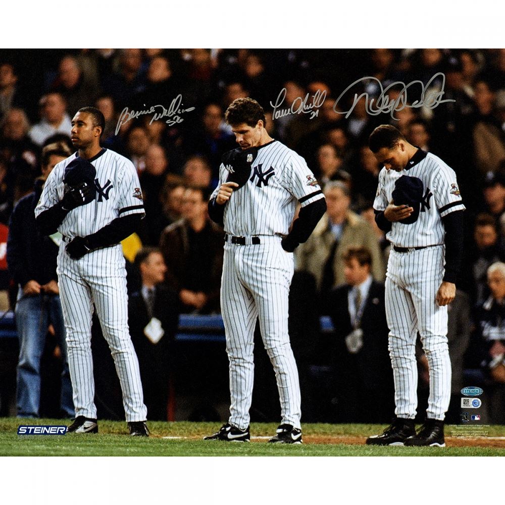 Derek Jeter, Bernie Williams Paul O'Neill Signed Yankees "2001 World ...