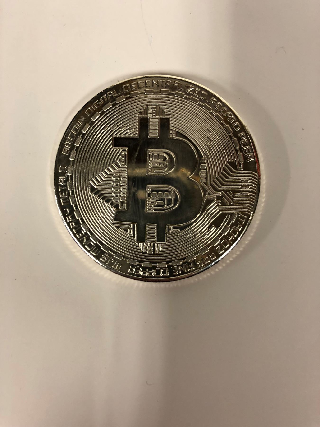 Bitcoin 1 oz .999 Pure Solid Silver Plated Commemorative Coins ...