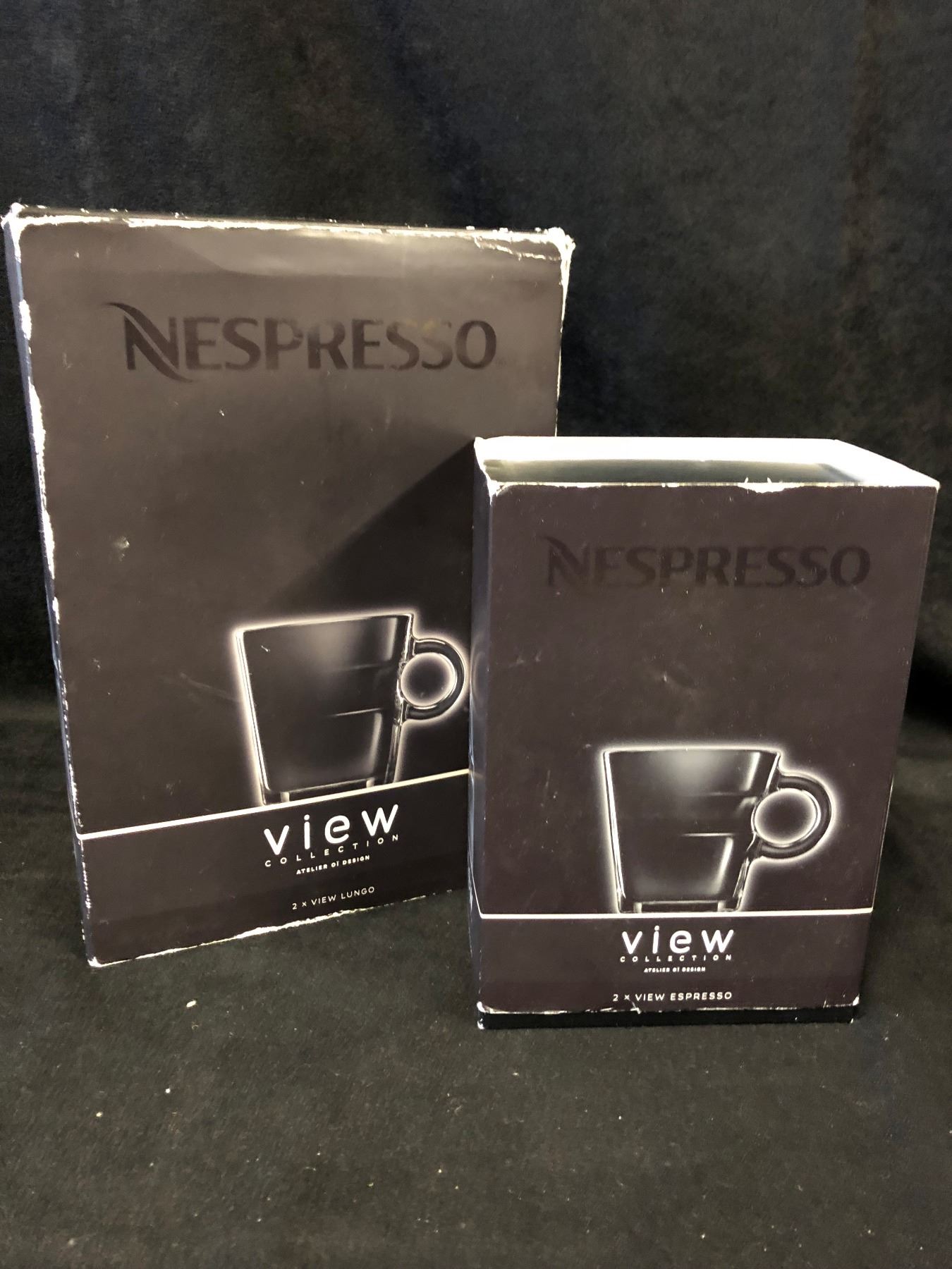 Nespresso ‘view Collection 2 Espresso Coffee Cups And 2 St Steel