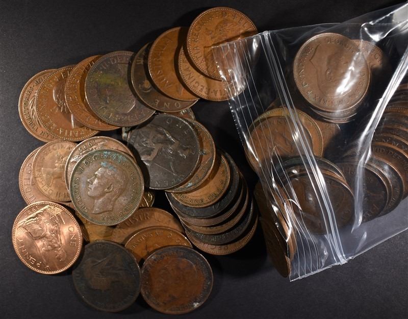100 LARGE COPPER FOREIGN COINS DIFF COUNTRIES