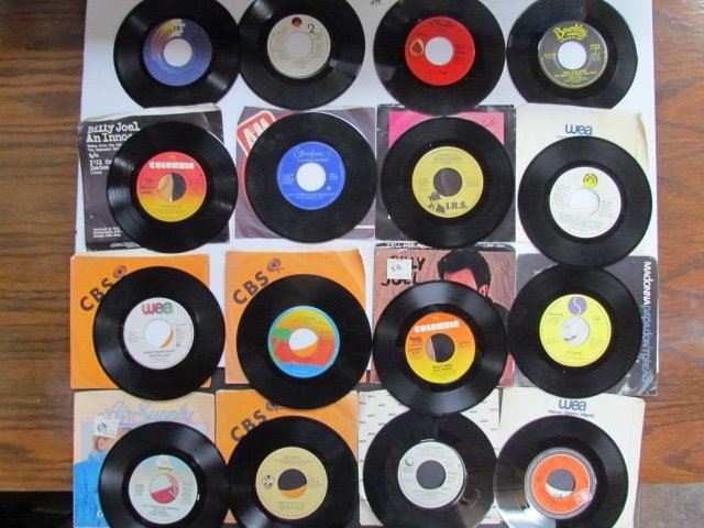 45 Rpm Records Lot-16-Elton John.Air Supply,Billy Joel,The Cars,Madonna ...